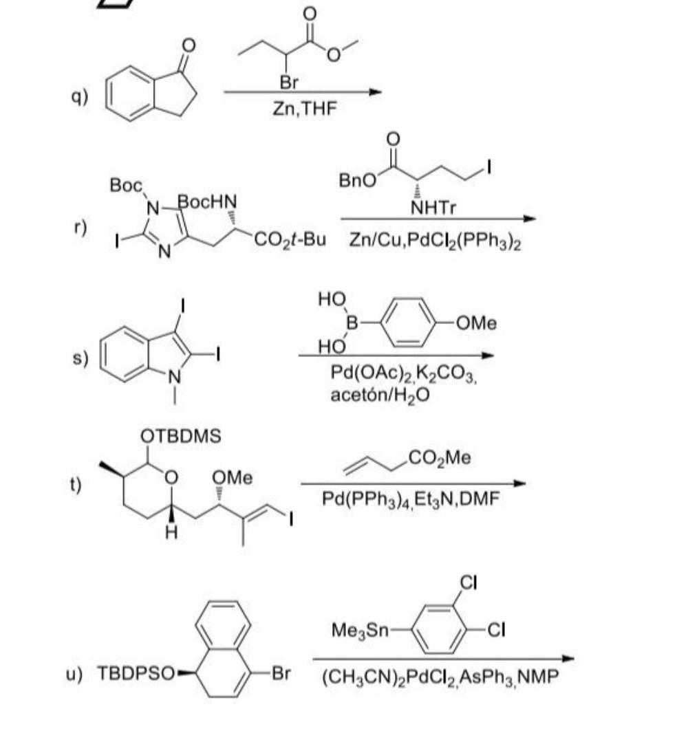Solved ว of Br 9) Zn,THF Вос Bno N-BOCHN NHT r) CO2t-Bu | Chegg.com