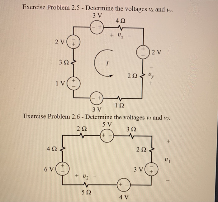 Solved Exercise Problem 2.5 - Determine the voltages Vx and | Chegg.com