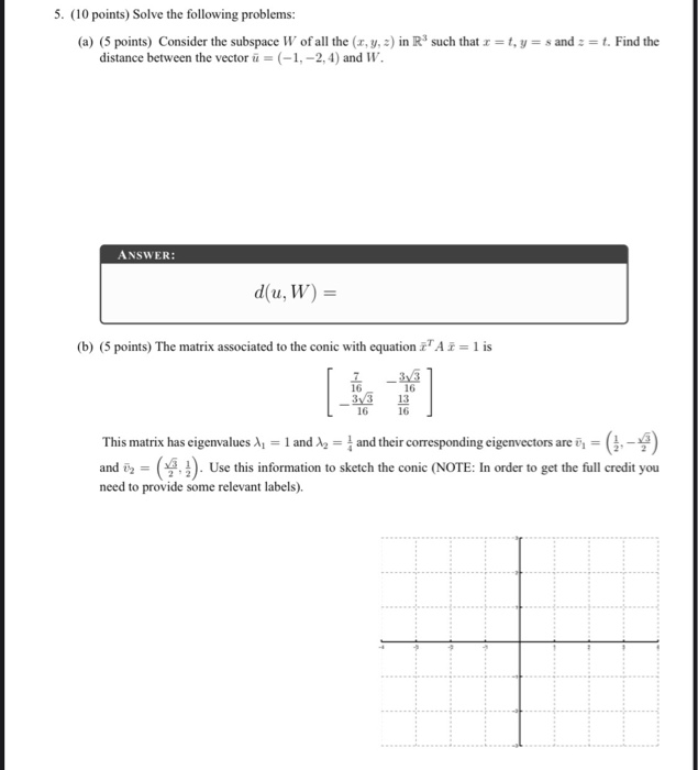 Solved 5. (10 points) Solve the following problems: (a) (5 | Chegg.com