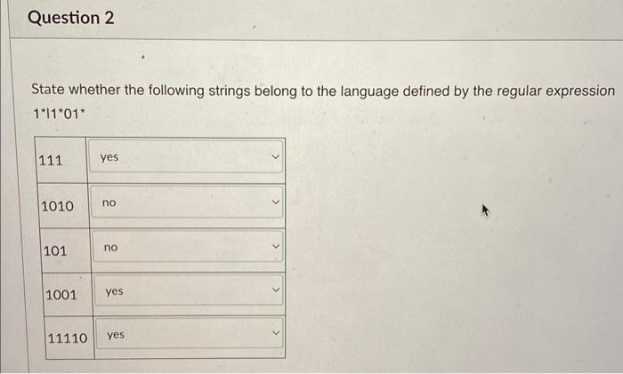 Solved State whether the following strings belong to the | Chegg.com