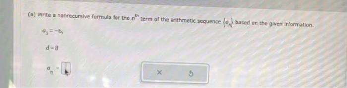Solved A Write A Nonrecursive Formula For The N Term Of