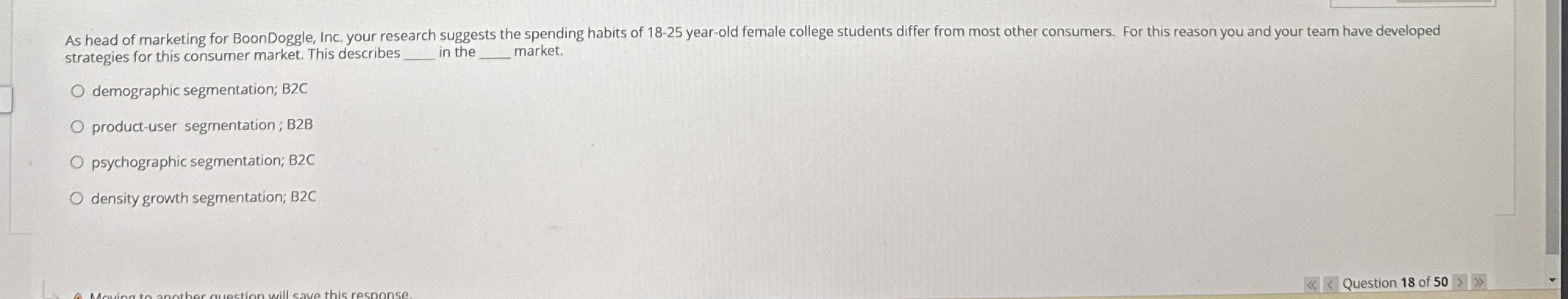 Solved strategies for this consumer market. This describes | Chegg.com