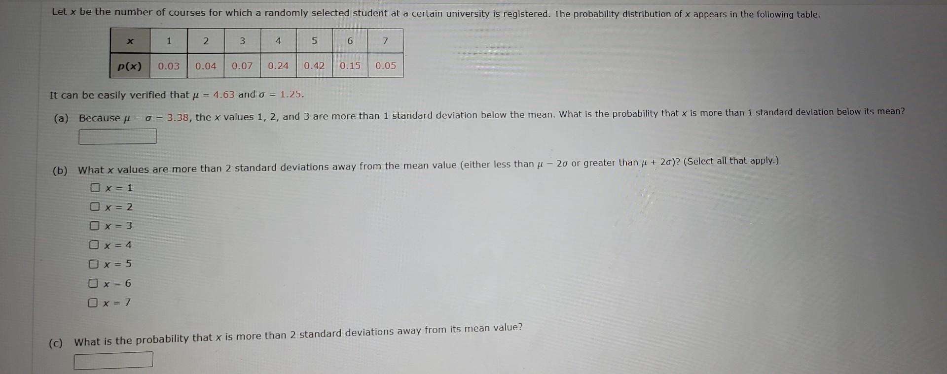 Solved It can be easily verified that μ=4.63 and σ=1.25 (b) | Chegg.com