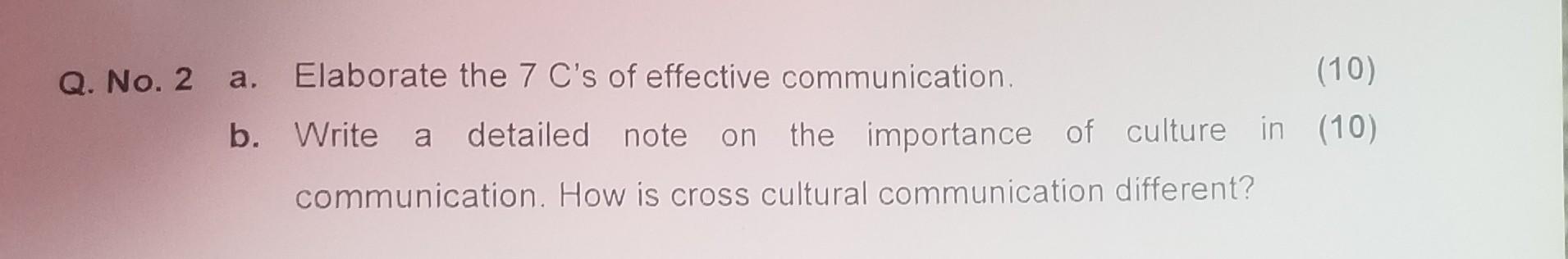 Solved Q. No. 2 a. Elaborate the 7C 's of effective | Chegg.com