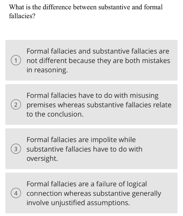 Solved What is the difference between substantive and formal | Chegg.com