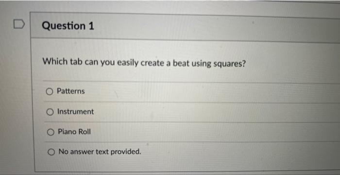 Which tab can you easily create a beat using squares? | Chegg.com