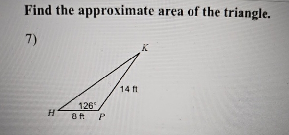 Solved by an EXPERT Find the approximate area of the triangle. | Chegg.com