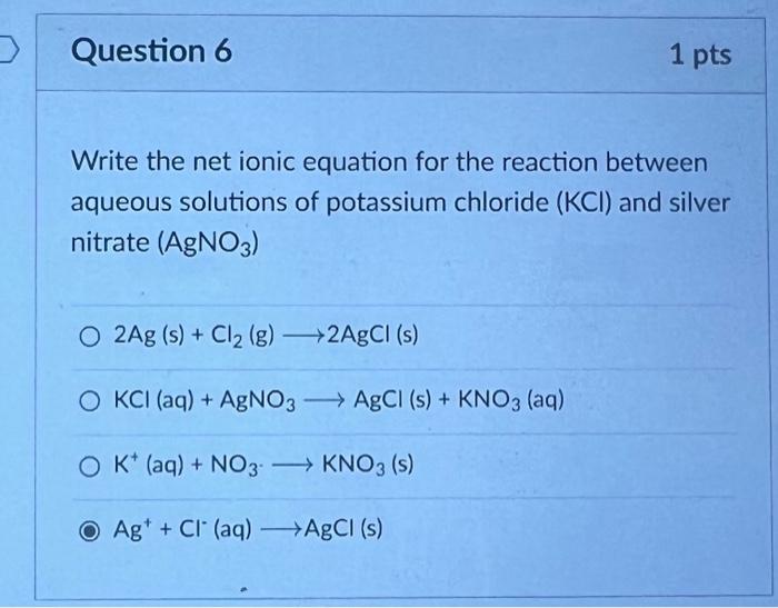 Solved Write the net ionic equation for the reaction between | Chegg.com
