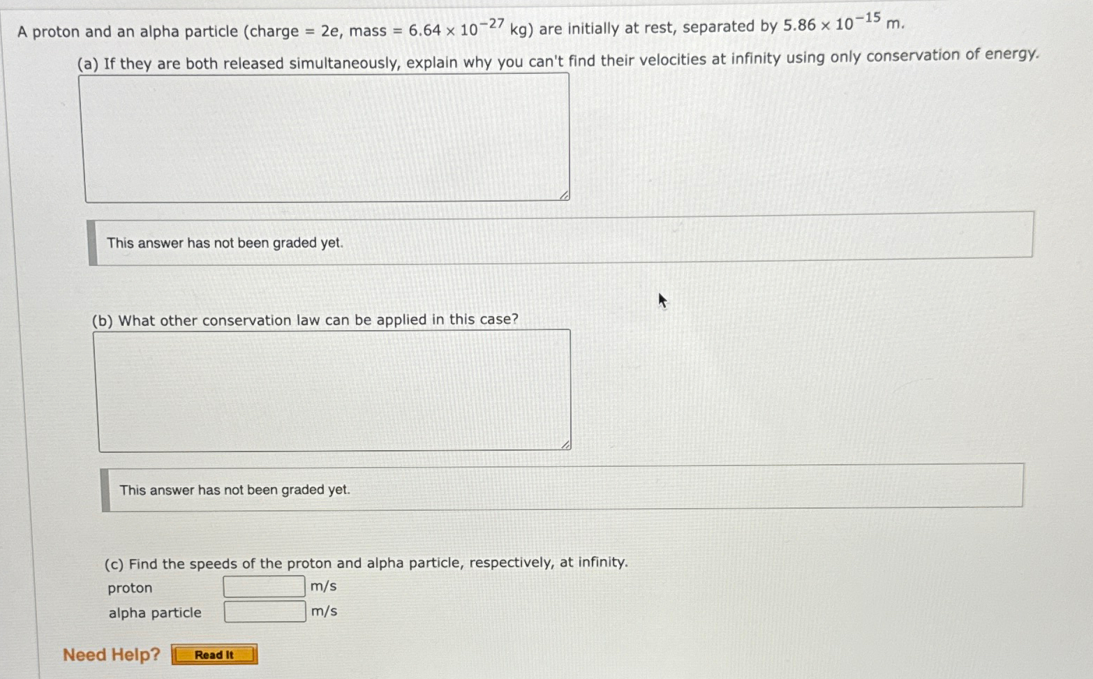 Solved A proton and an alpha particle (charge =2e, ﻿mass | Chegg.com