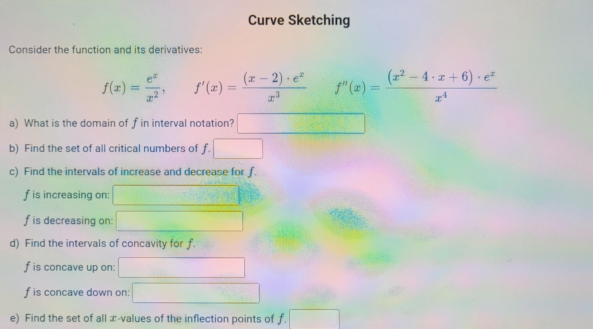 Solved Curve Sketching Consider the function and its | Chegg.com