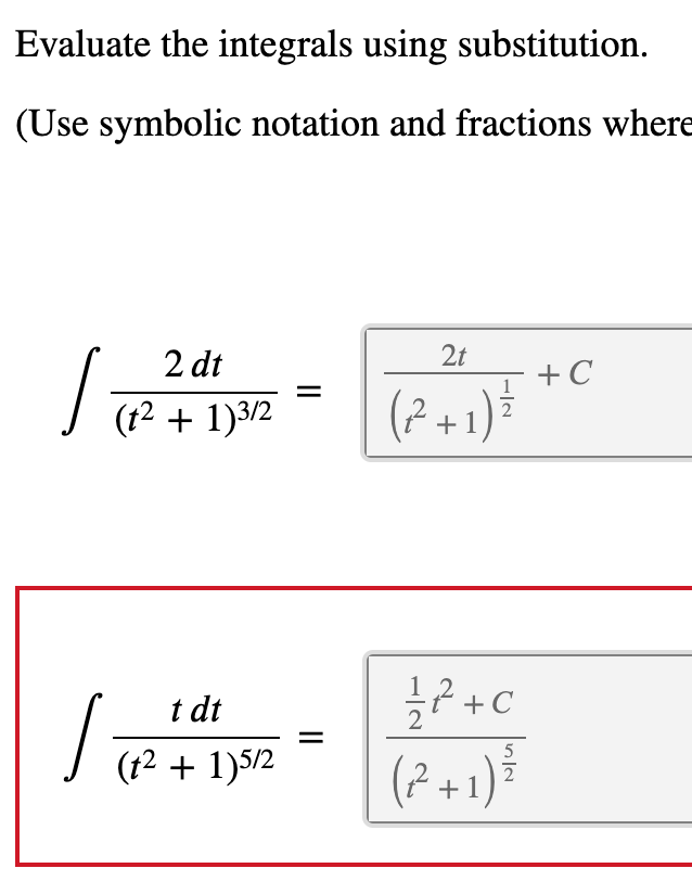 Solved Evaluate the integrals using substitution.(Use | Chegg.com