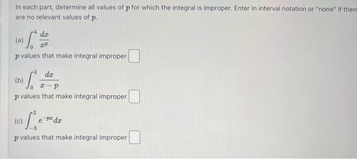 Solved In each part, determine all values of p for which the | Chegg.com
