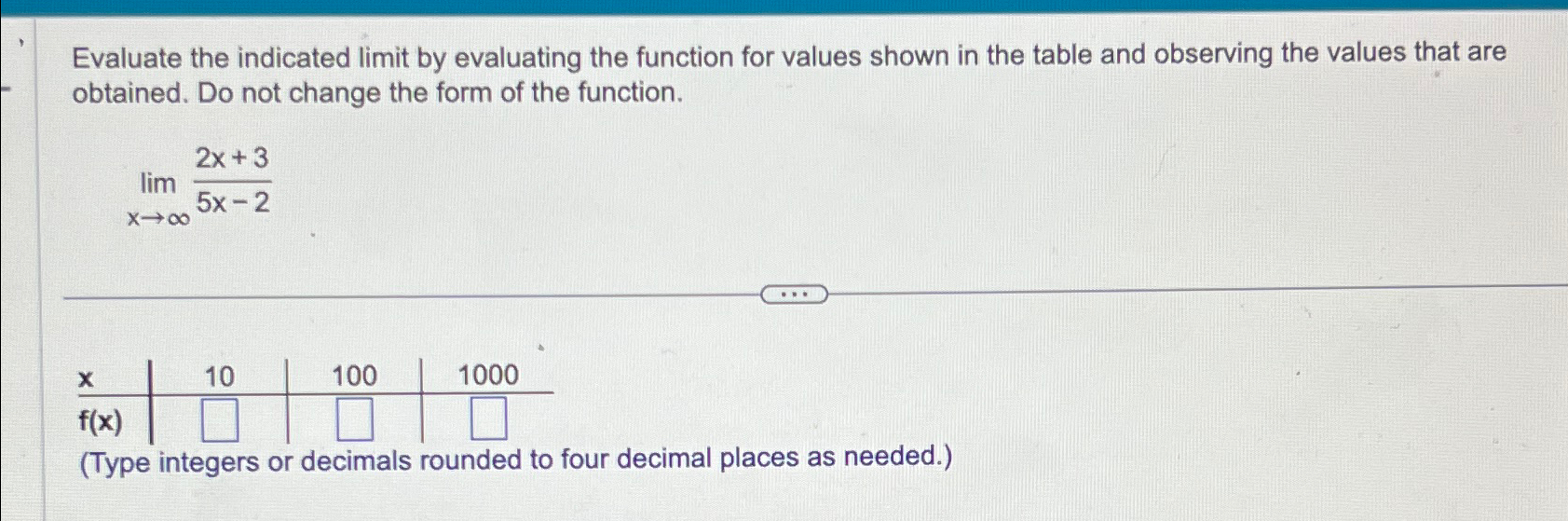Solved Evaluate the indicated limit by evaluating the | Chegg.com