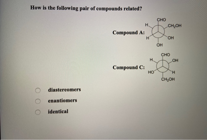 Solved How is the following pair of compounds related? CHO | Chegg.com