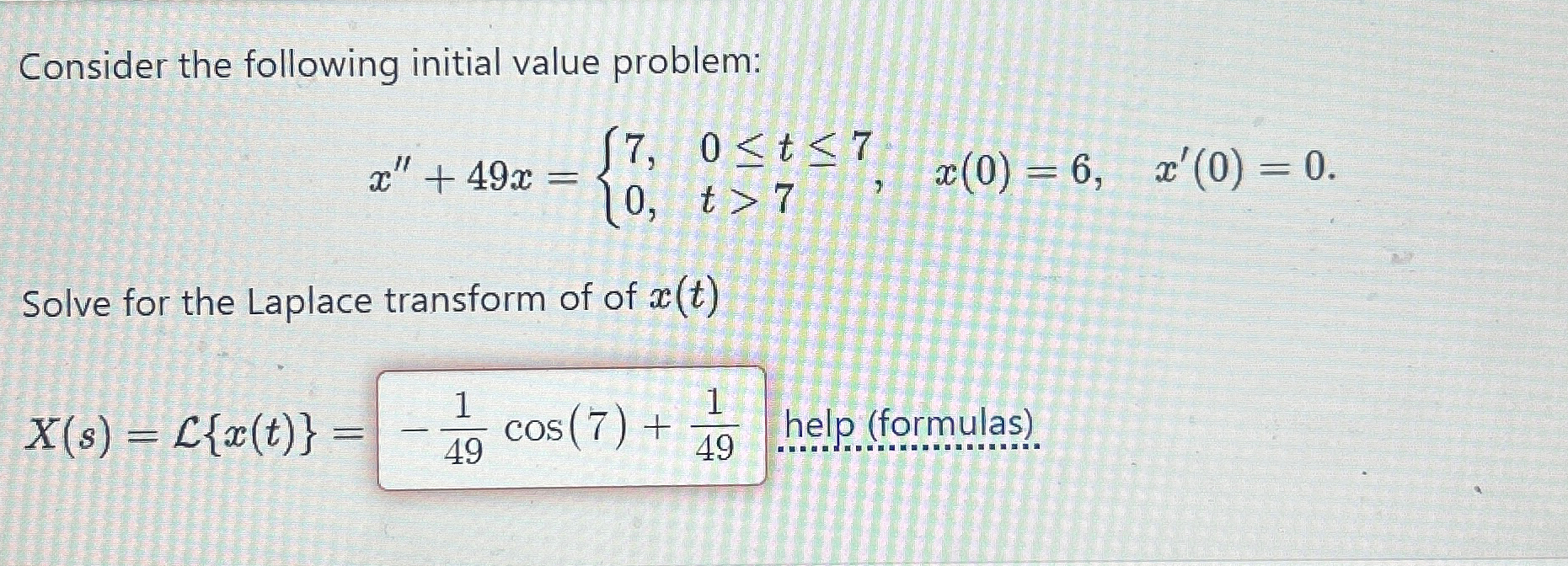Solved Consider the following initial value | Chegg.com