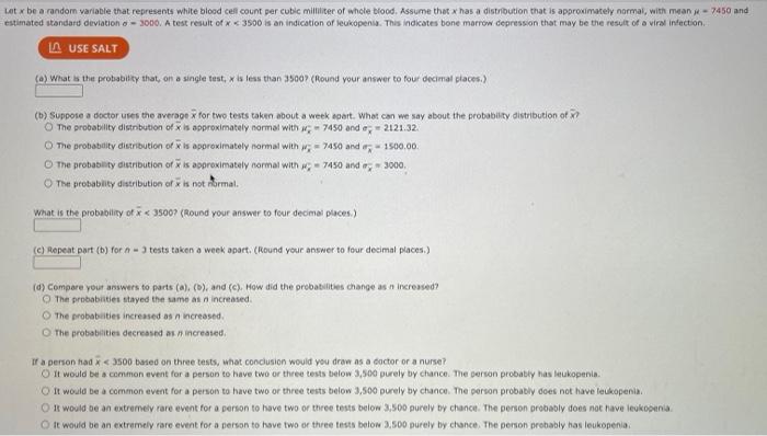 Solved (a) What is the probabilty that, on a single test, x | Chegg.com