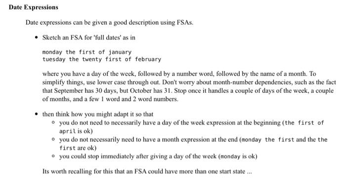 Solved Expressions Date expressions can be given a good | Chegg.com