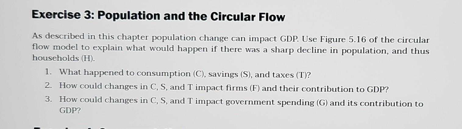 Solved Exercise 3: Population and the Circular Flow As | Chegg.com