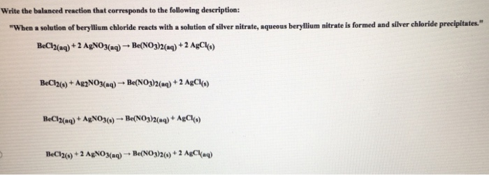 Solved Write the balanced reaction that corresponds to the | Chegg.com