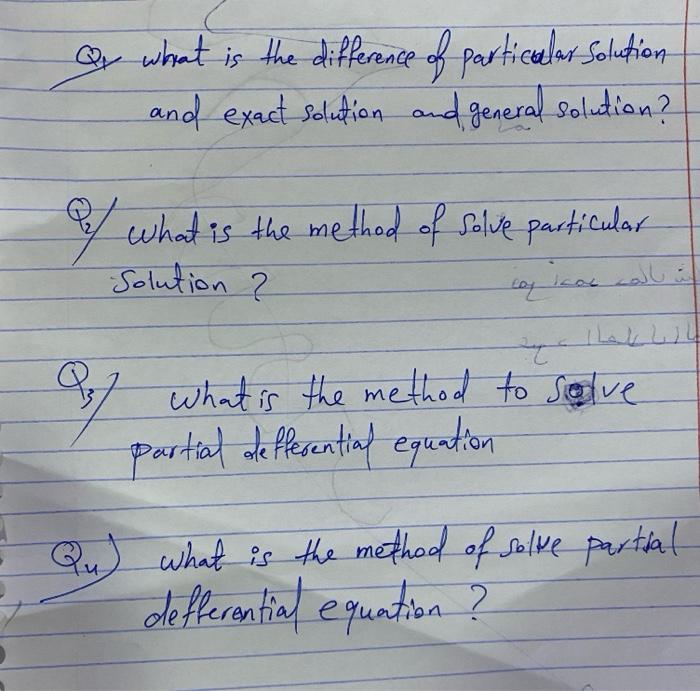 Solved of what is the difference of particular Solution and | Chegg.com