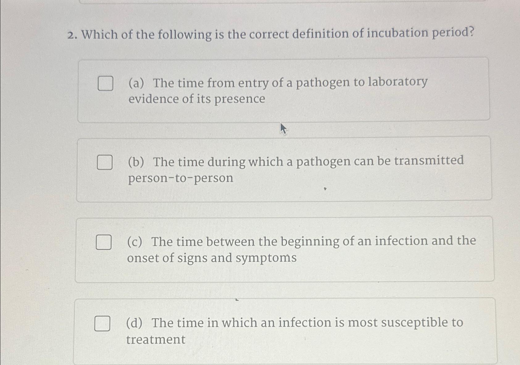 Solved Which of the following is the correct definition of | Chegg.com
