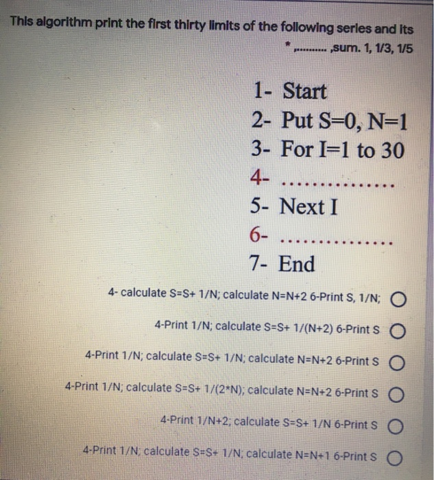 Solved This algorithm print the first thirty limits of the | Chegg.com