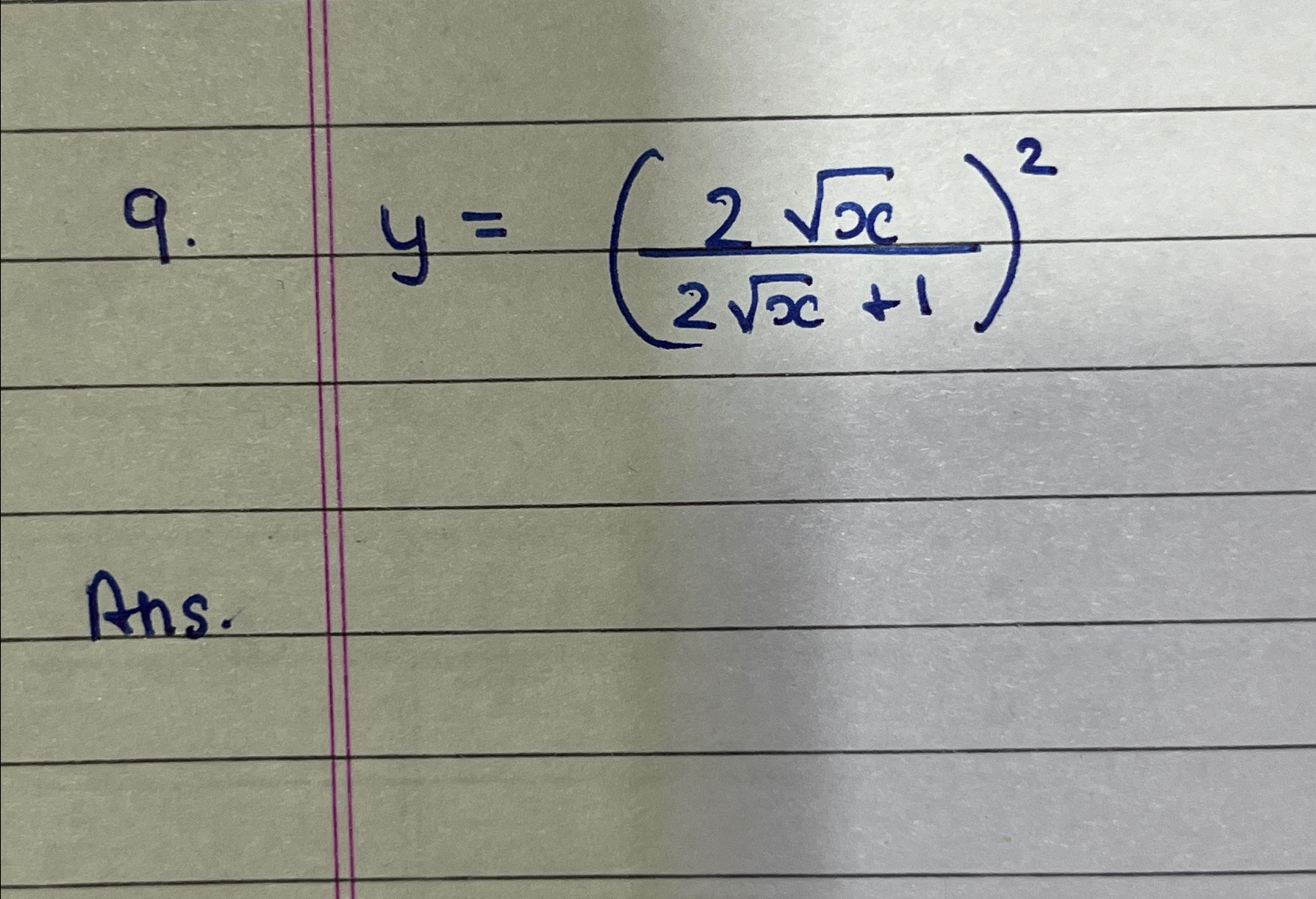 Solved y=(2x22x2+1)2Ans.Find derivative | Chegg.com