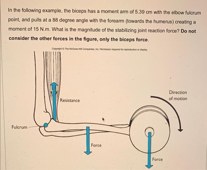 Solved a In the following example, the biceps has a moment | Chegg.com