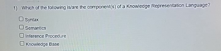 Solved Which of the following is/are the component(s) ﻿of a | Chegg.com
