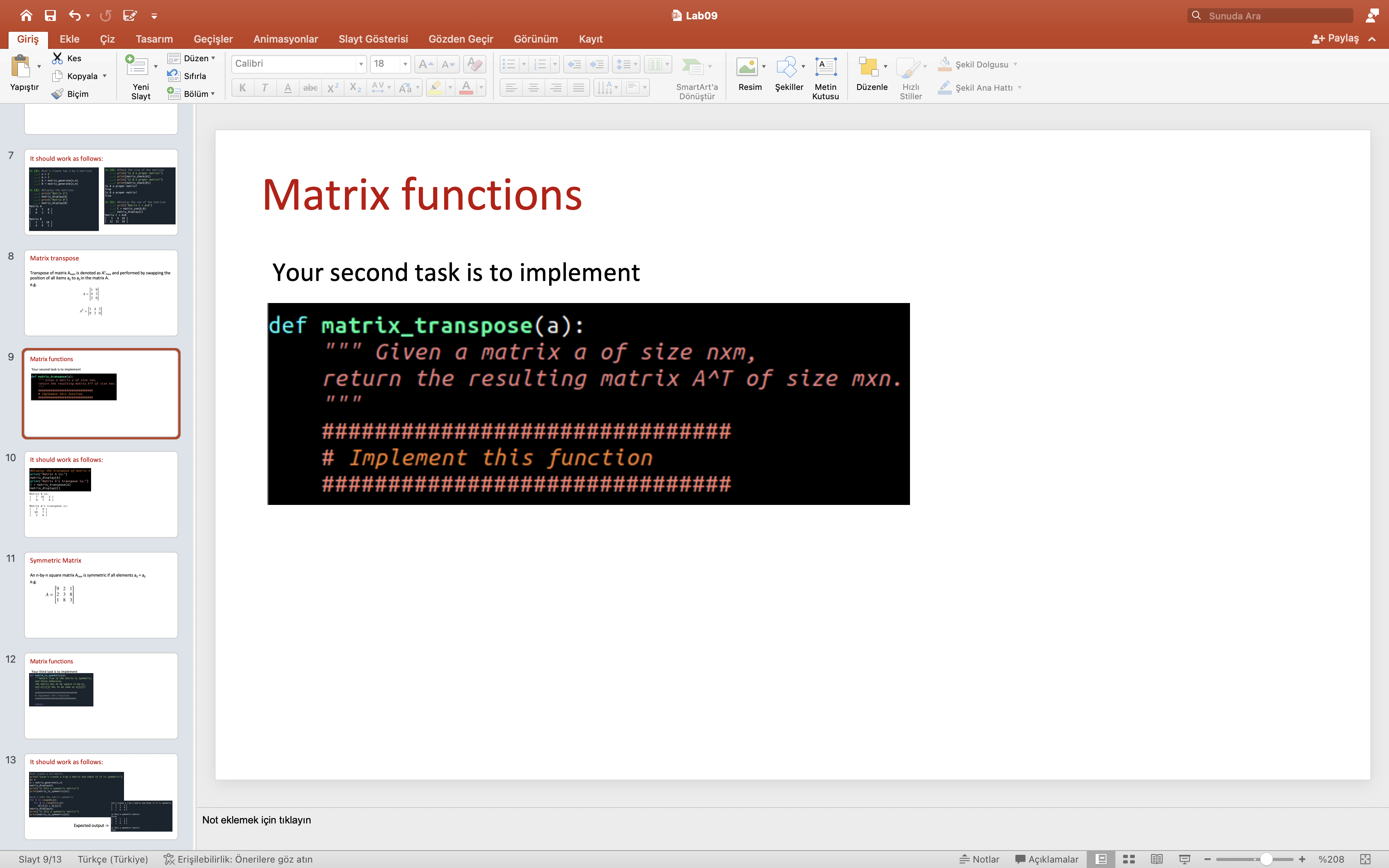 Solved Matrix functionsYour second task is to implementdef | Chegg.com