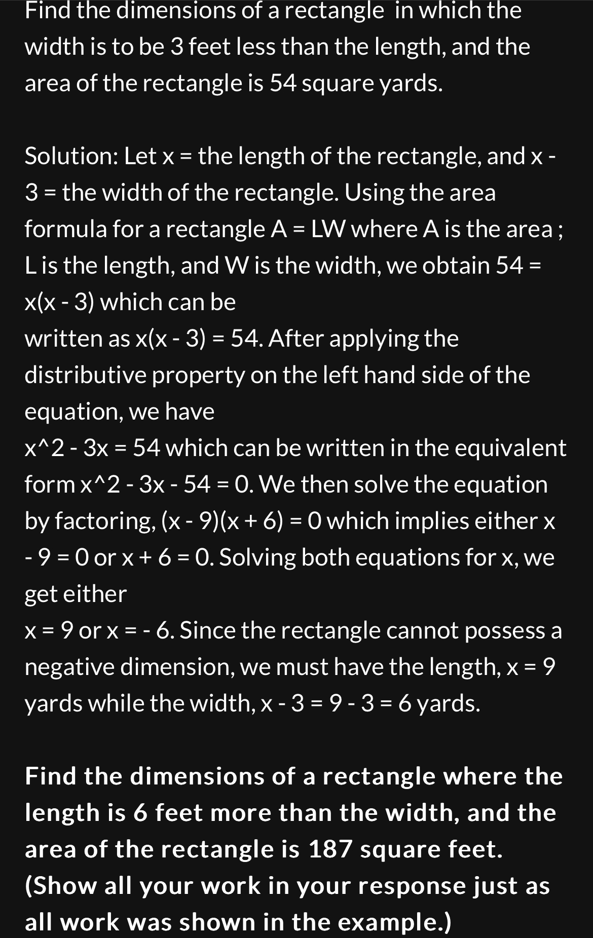 Solved Find the dimensions of a rectangle in which the width | Chegg.com