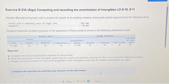 Solved Exercise 8-21A (Algo) Computing and recording the | Chegg.com