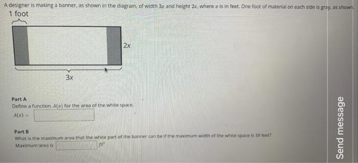 Solved A designer is making a banner, as shown in the | Chegg.com