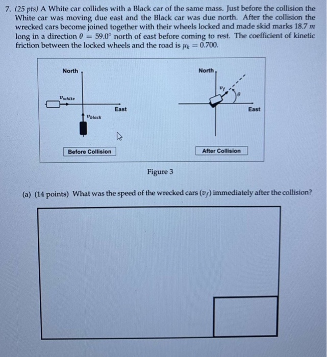 Solved: 7. (25 Pts) A White Car Collides With A Black Car ... | Chegg.com