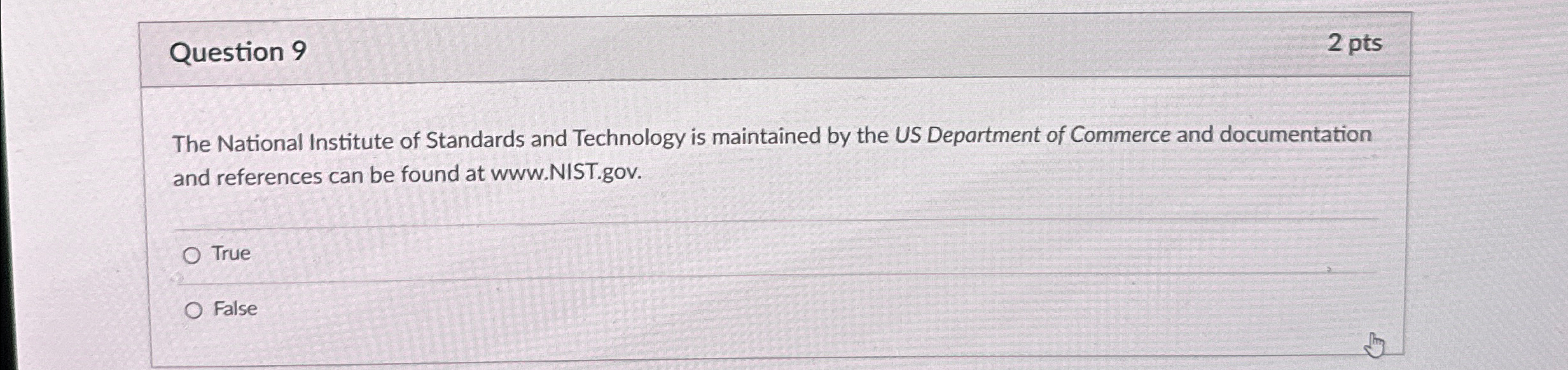 Solved Question 92 ﻿ptsThe National Institute of Standards | Chegg.com