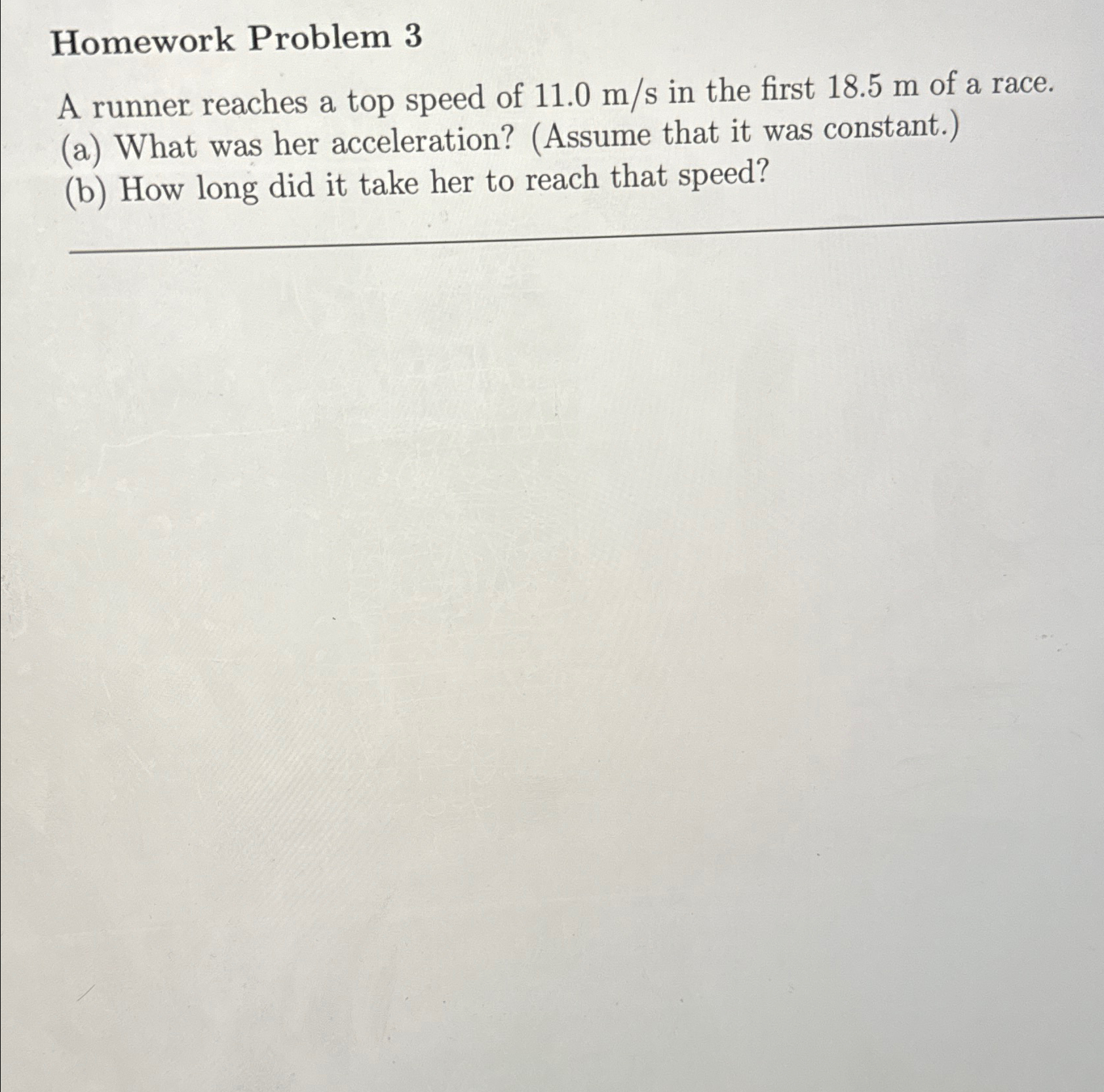 Solved Homework Problem 3A runner reaches a top speed of | Chegg.com