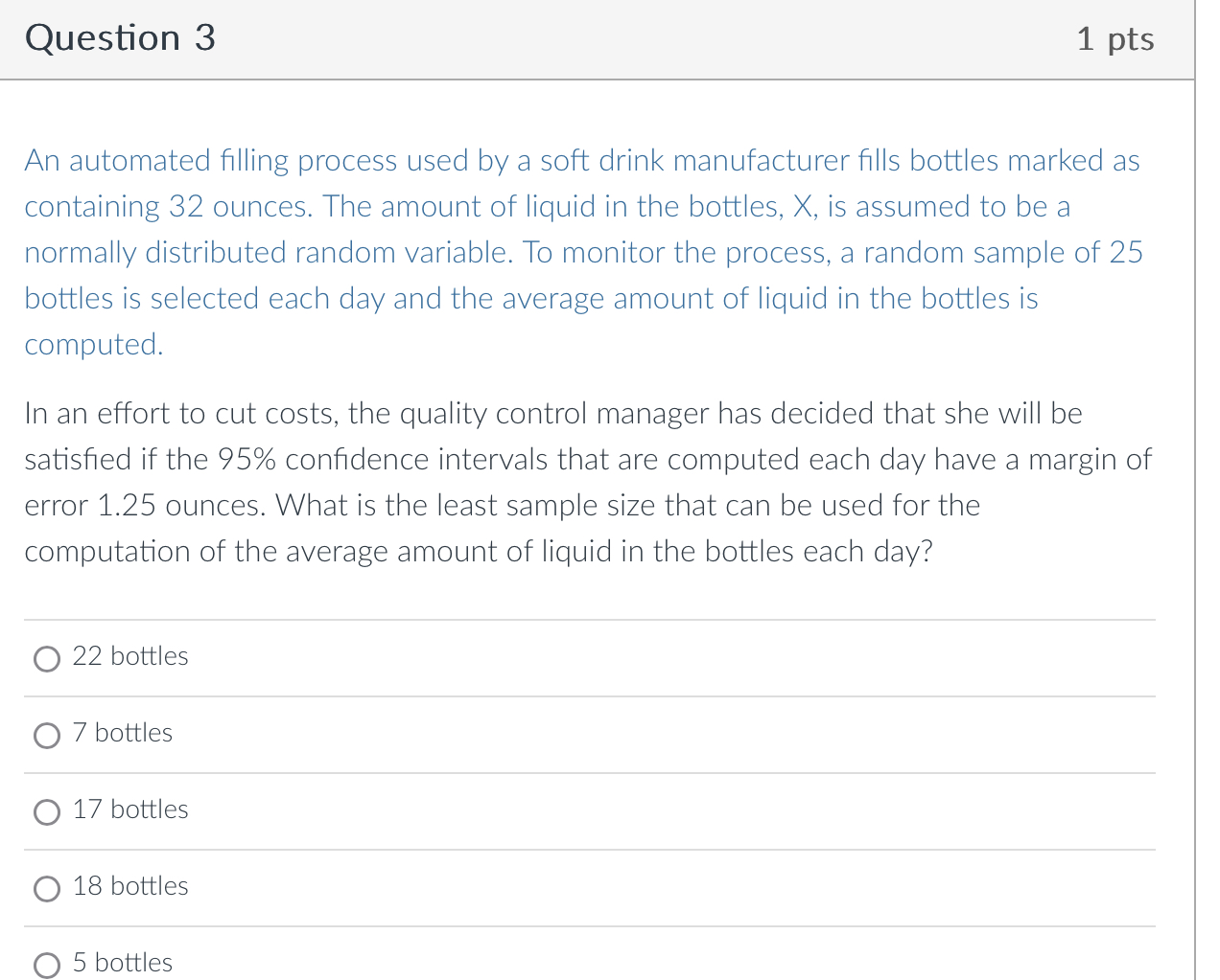 Solved Question 3An automated filling process used by a soft | Chegg.com