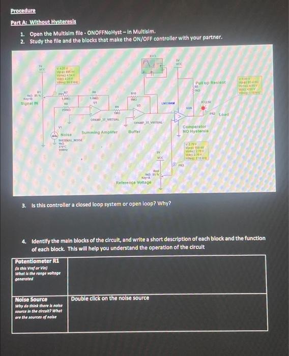 Solved ON/OFF Controller ELE 2603 Instrumentation and | Chegg.com