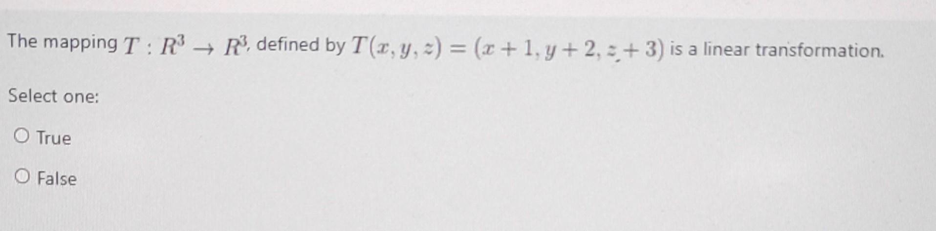 Solved The mapping T:R3→R3, defined by | Chegg.com