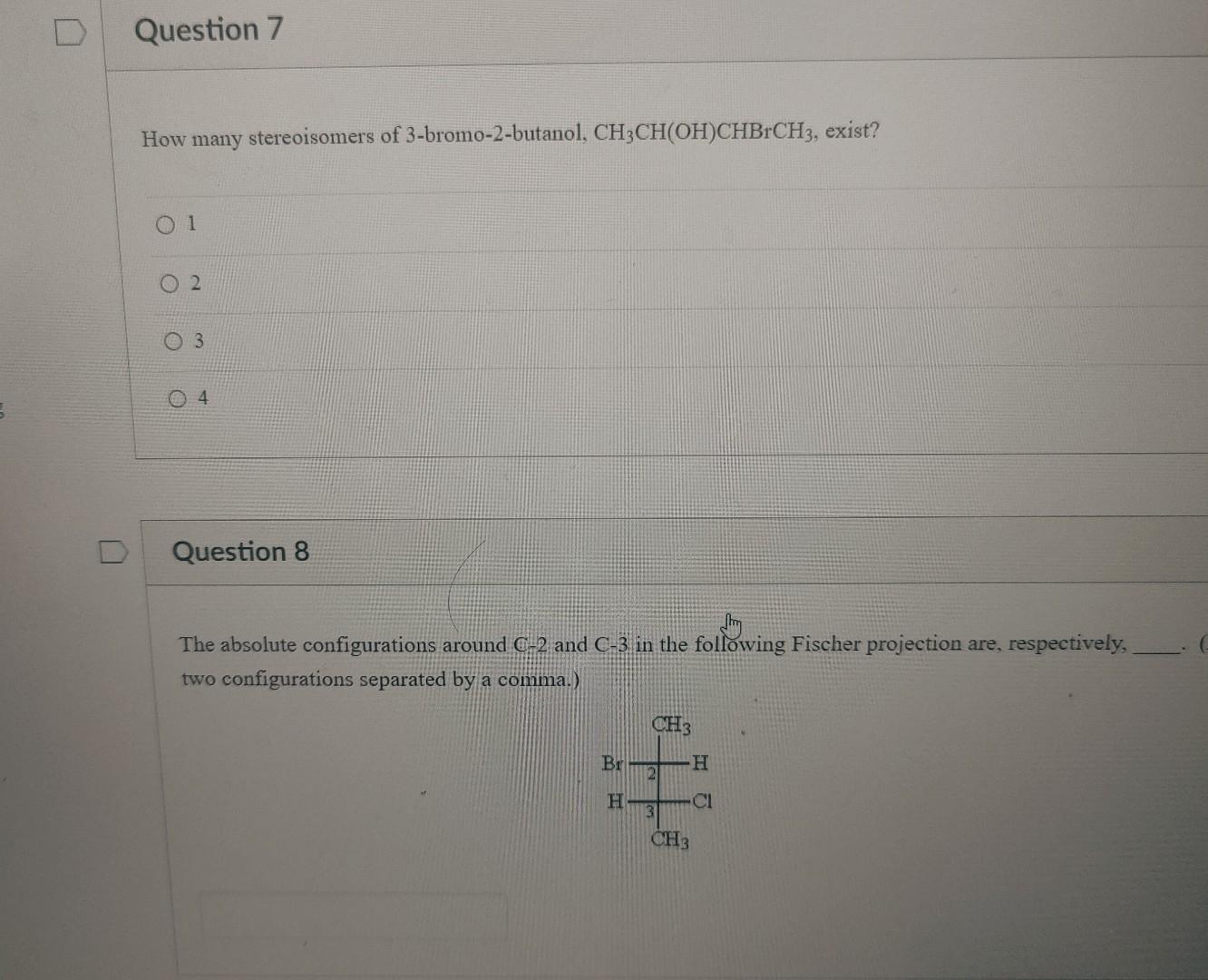 Solved How many stereoisomers of 3-bromo-2-butanol, | Chegg.com