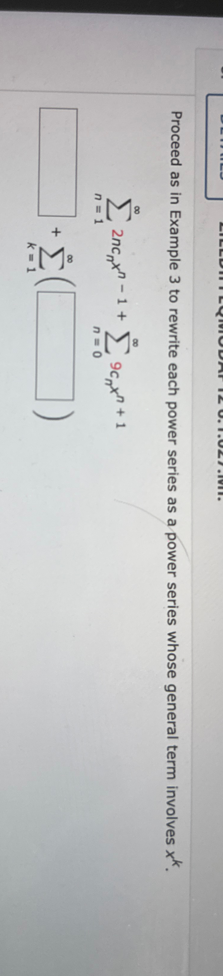 Solved Proceed as in Example 3 ﻿to rewrite each power series | Chegg.com