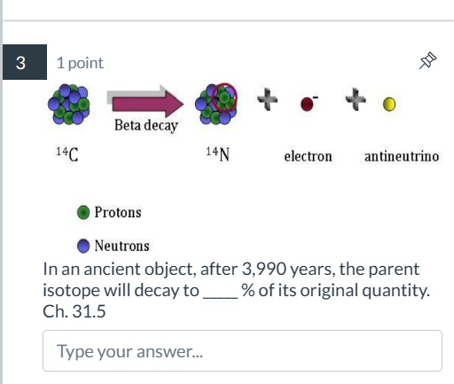 Solved In an ancient object, after 3,990 ﻿years, the | Chegg.com