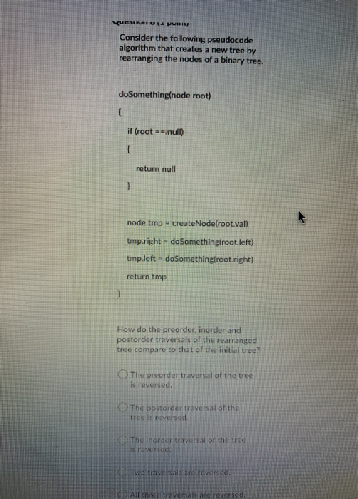 Solved YUYURU Consider the following pseudocode algorithm | Chegg.com