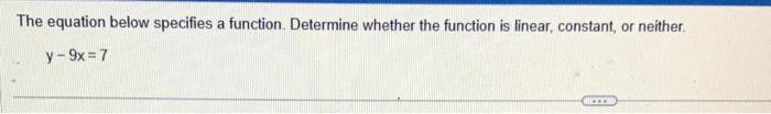 Solved The equation below specifies a function. Determine | Chegg.com