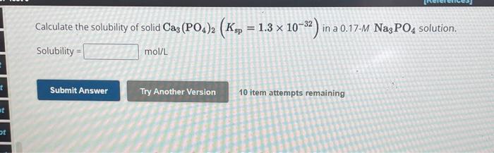Solved Calculate the solubility of solid Ca3(PO4)2(Ksp | Chegg.com