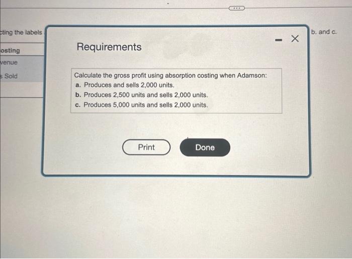 Solved Referenceting the labels Requirements Calculate the | Chegg.com