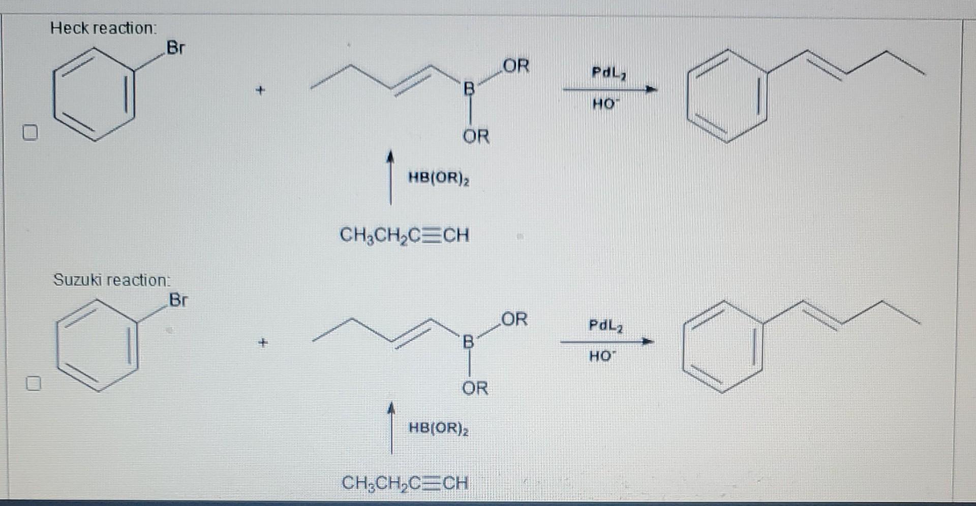 Solved Show how the Suzuki and/or Heck reactions can be used | Chegg.com