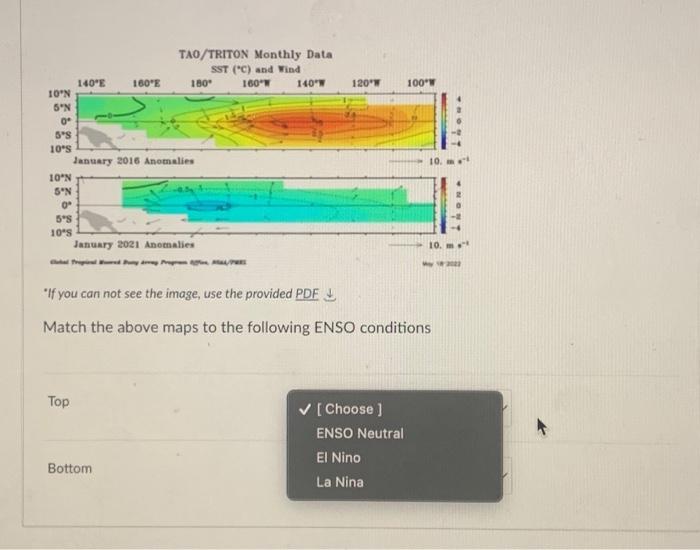 Match the above maps to the following ENSO conditions | Chegg.com