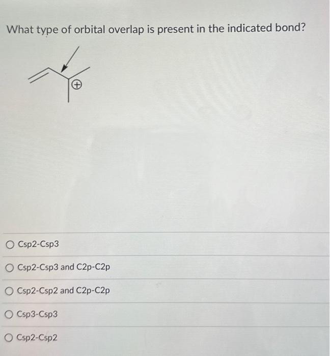 Solved What type of orbital overlap is present in the | Chegg.com
