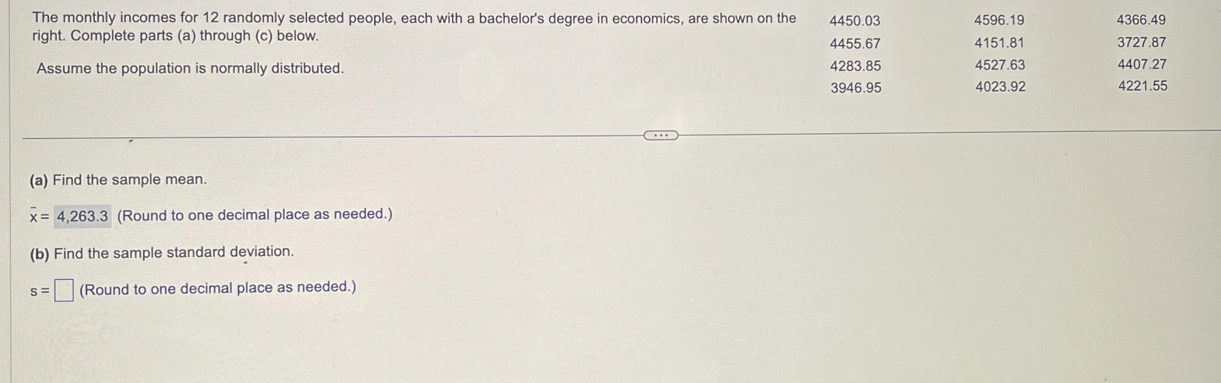 Solved The monthly incomes for 12 ﻿randomly selected people, | Chegg.com